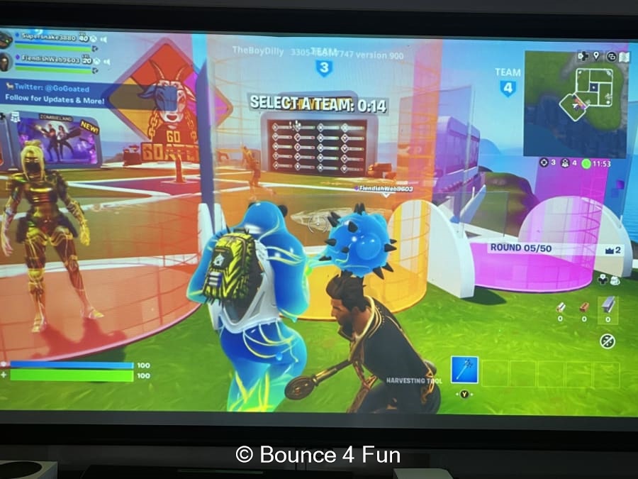 Indoor Cinema with Screen, Projector, Speaker and Fairy Lights - Bouncy ...